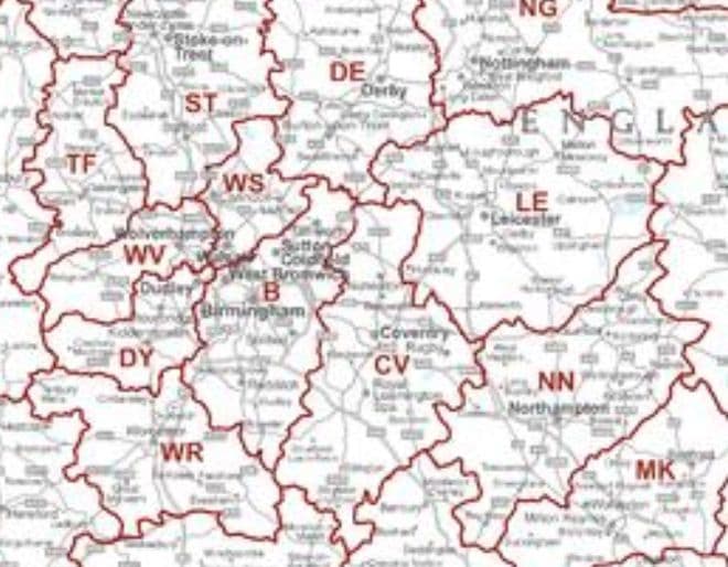UK Postcode Areas Wall Map - A1 XYZ