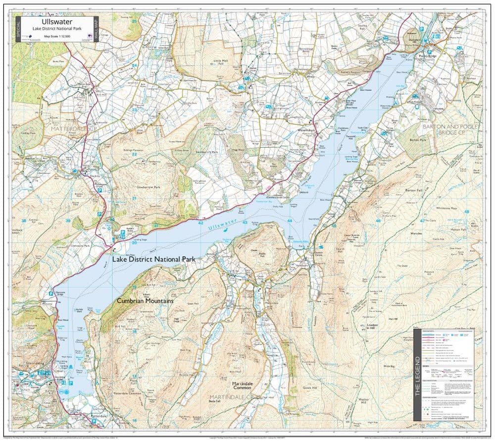 Ullswater - Wall Map - 1 12 500 - The Map Centre Press
