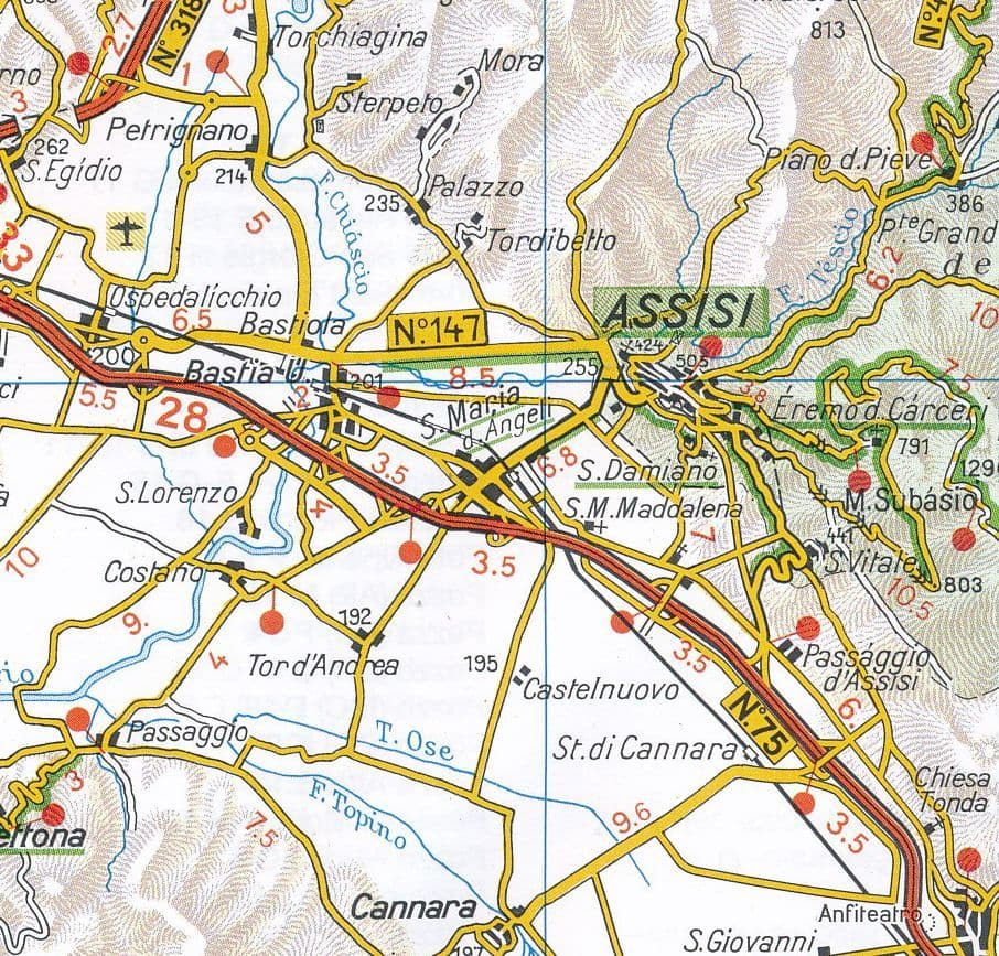 Umbria & Marche - TCI Road Map