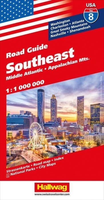 US Southeast Driving Map - Hallwag 08