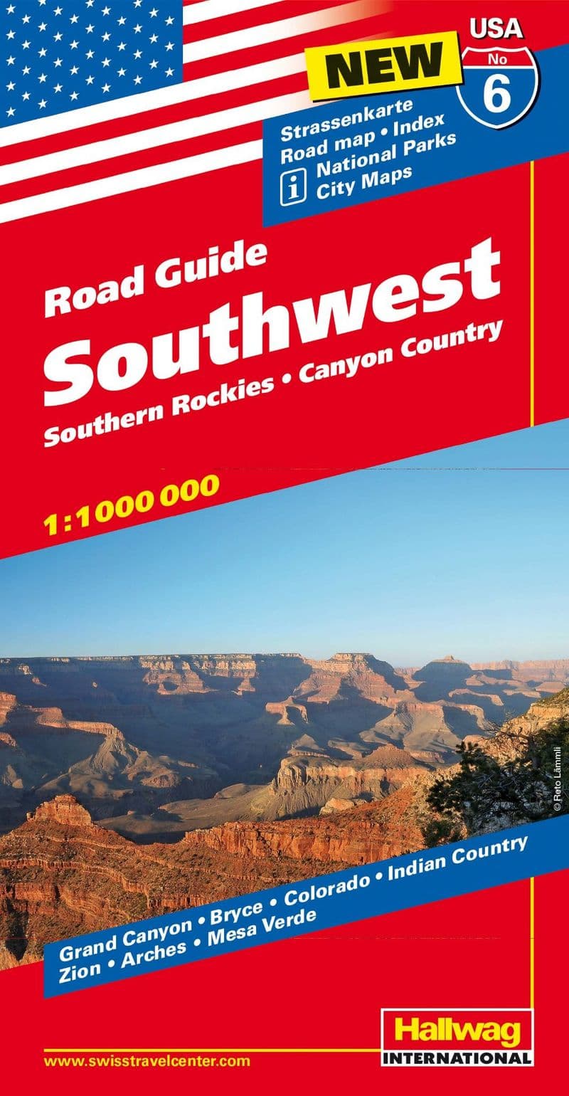 US Southwest & Southern Rockies Driving Map - Hallwag 06