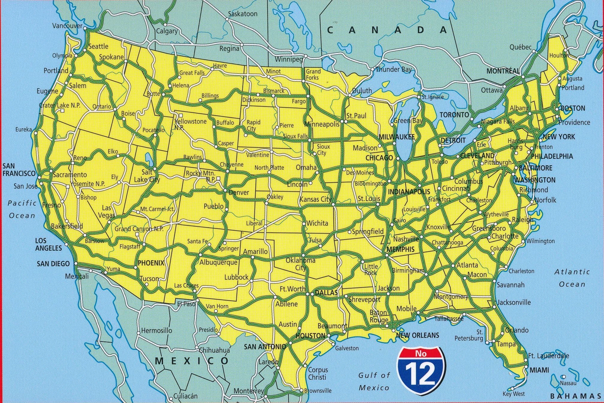 USA Driving Map - Hallwag