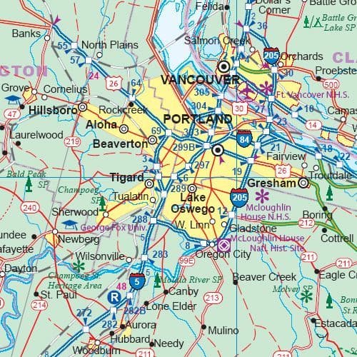 USA Pacific Northwest Travel Map - ITM