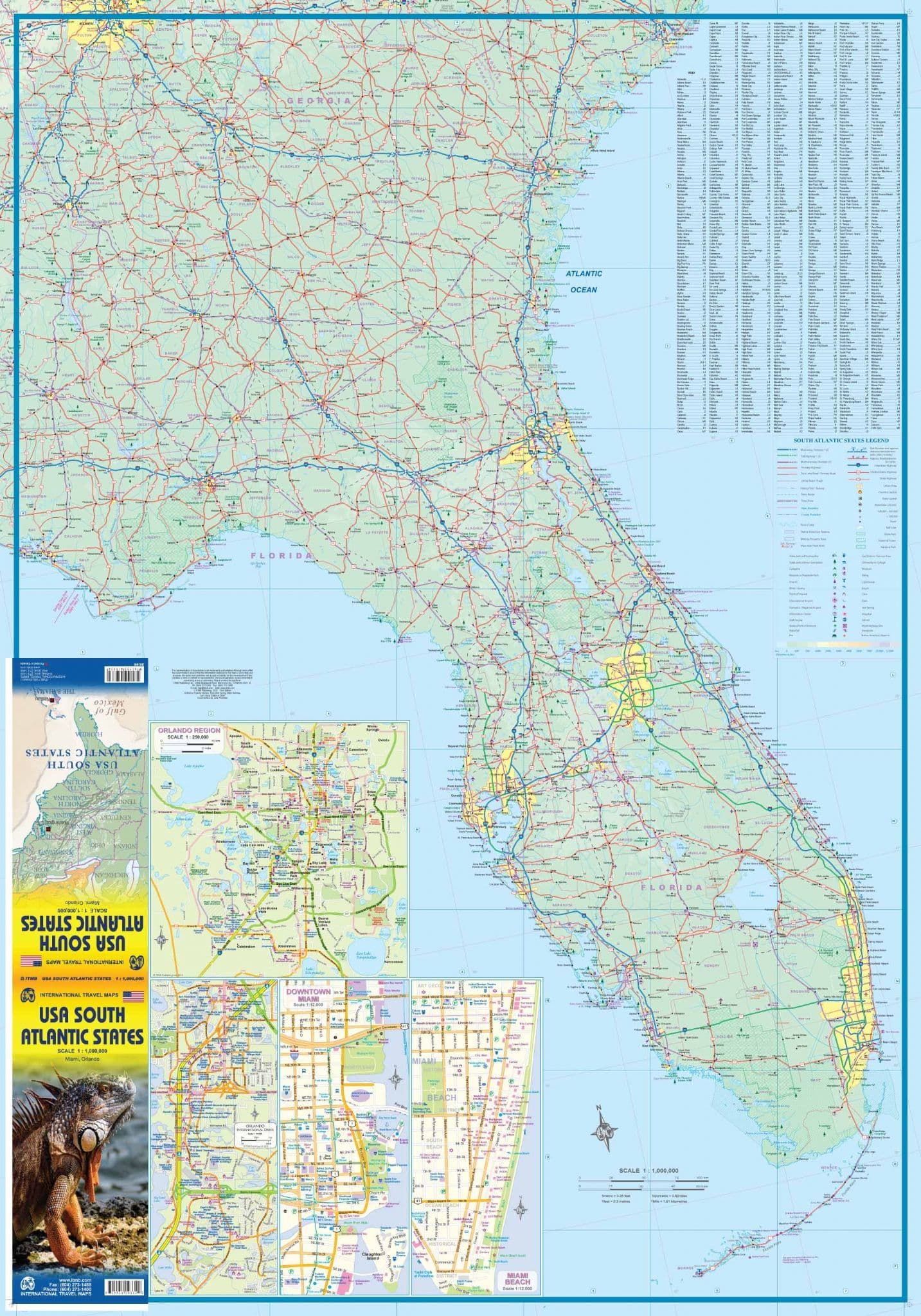 USA South Atlantic States Travel Map - ITM