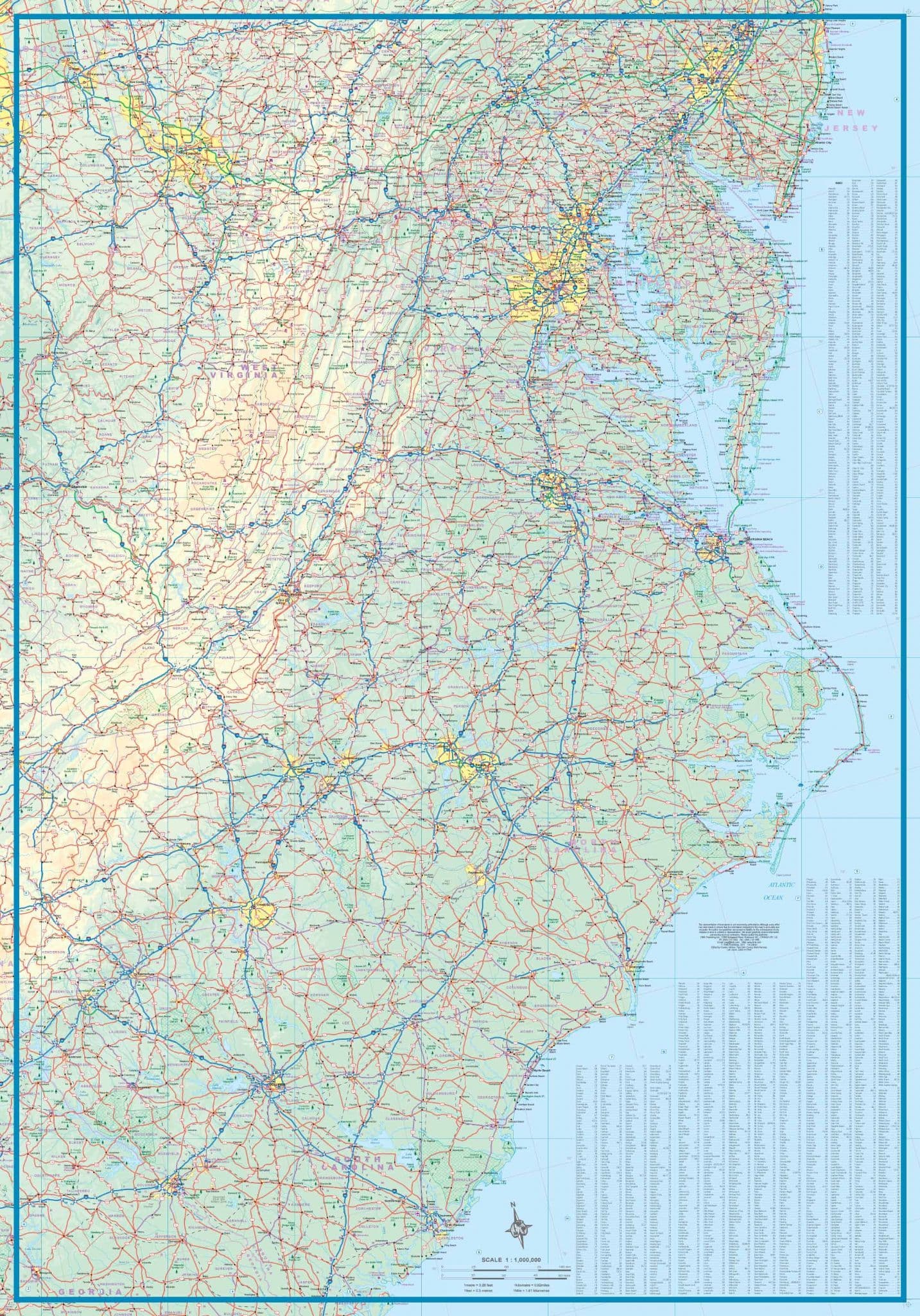 USA South Atlantic States Travel Map - ITM