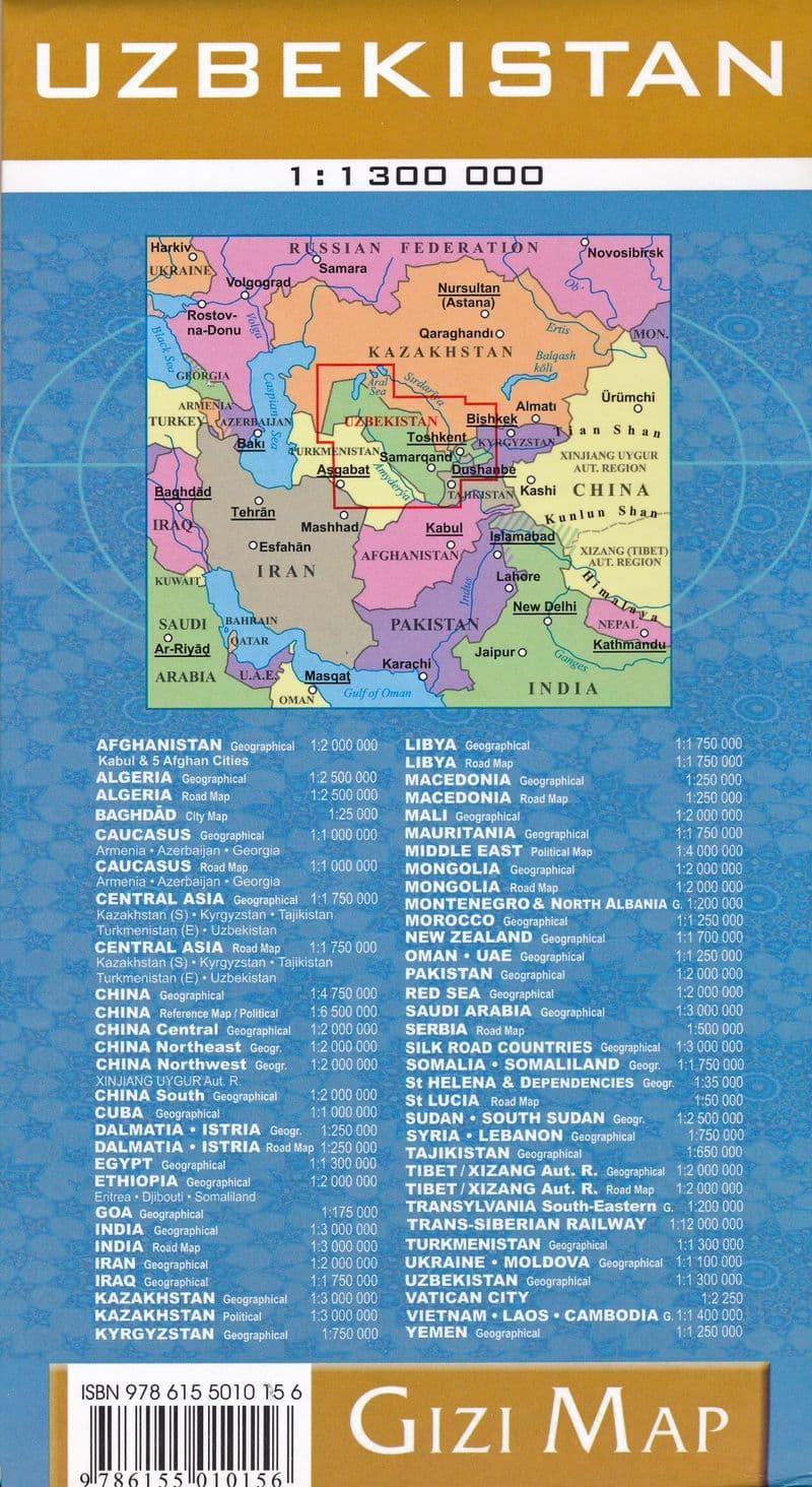 Uzbekistan - Road Map - Gizi