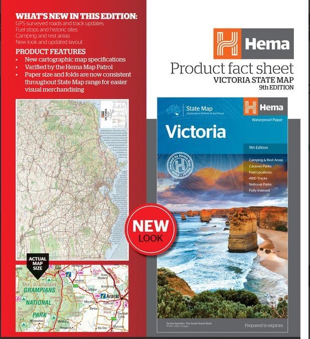 Victoria - Large State Road Map - Hema 3 12L
