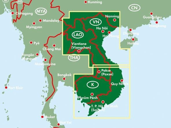 Vietnam Cambodia & Laos Road Map - F&B