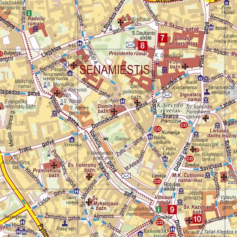 Vilnius Street Map - Jana Seta