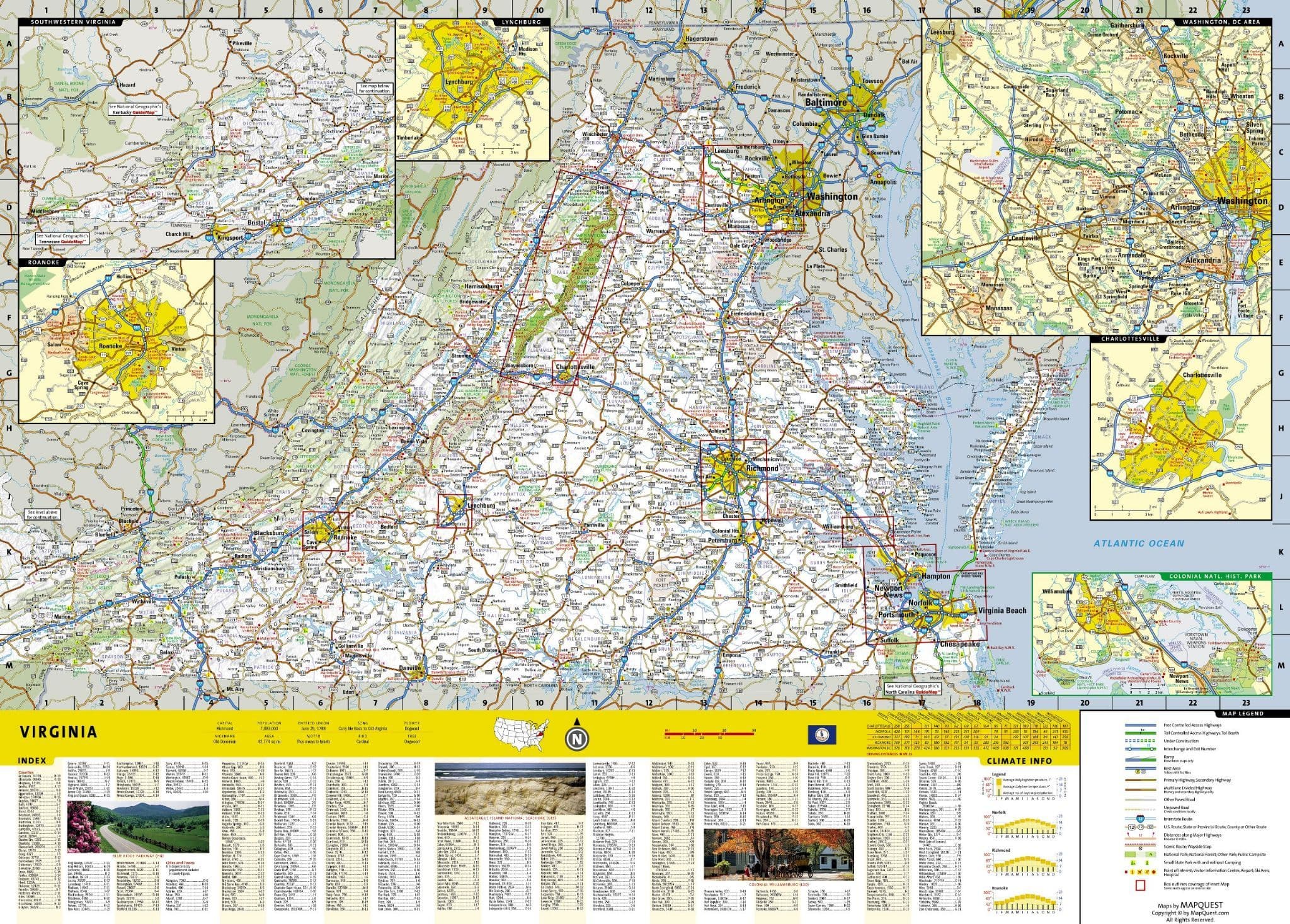 Virginia Road Map & Travel Guide GM46