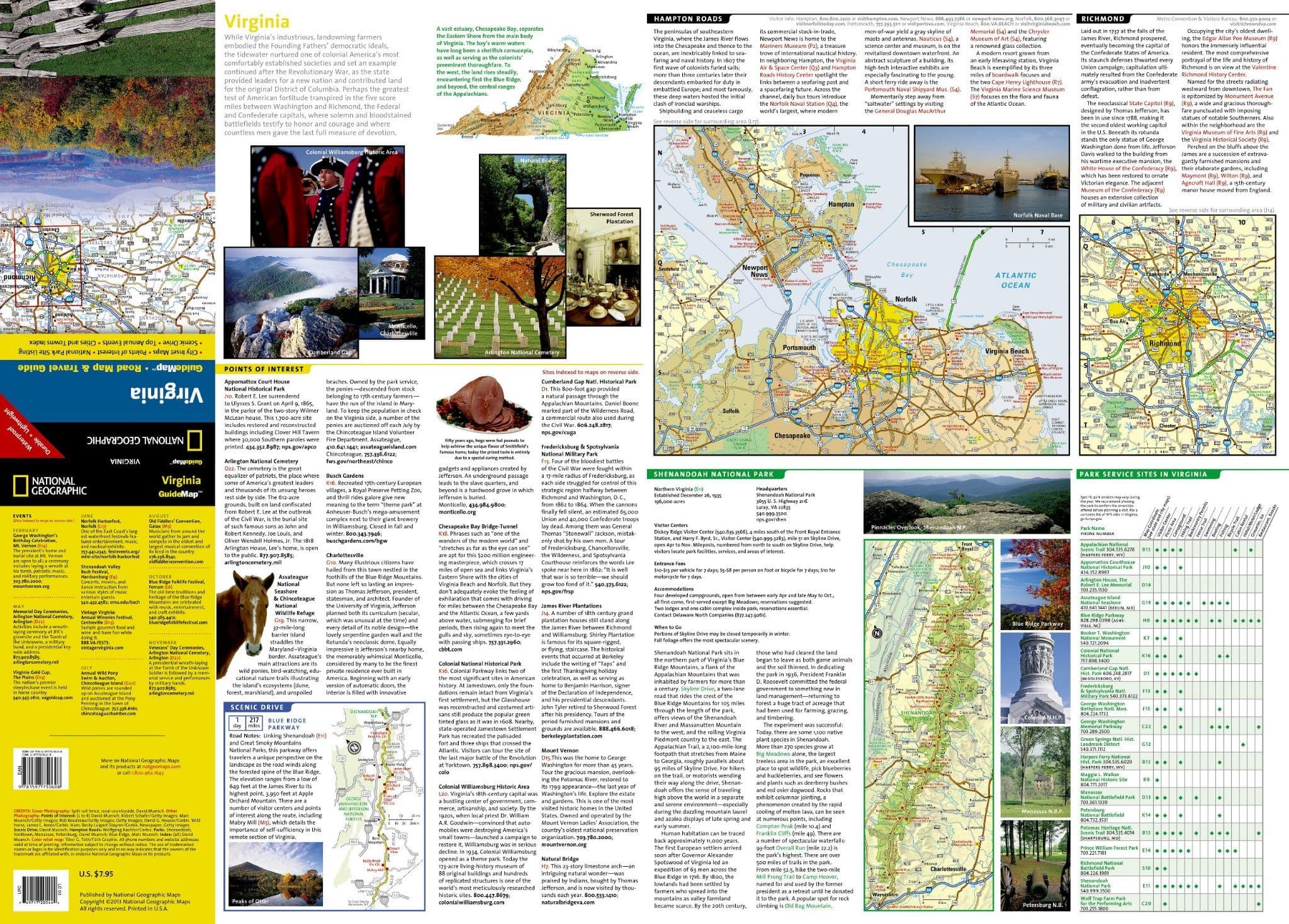 Virginia Road Map & Travel Guide GM46