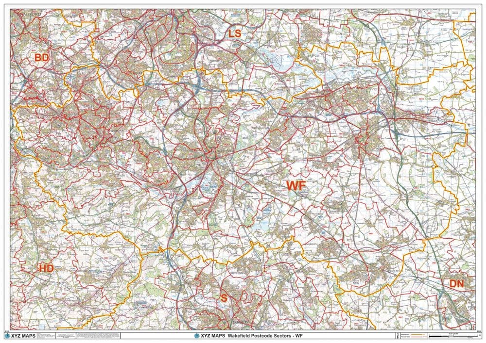 Wakefield - WF - Postcode Sector Wall Map