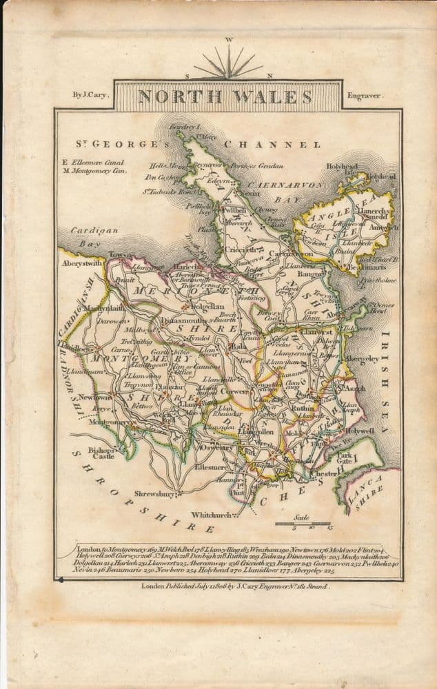 Wales North 1806 - John Cary - Original Map