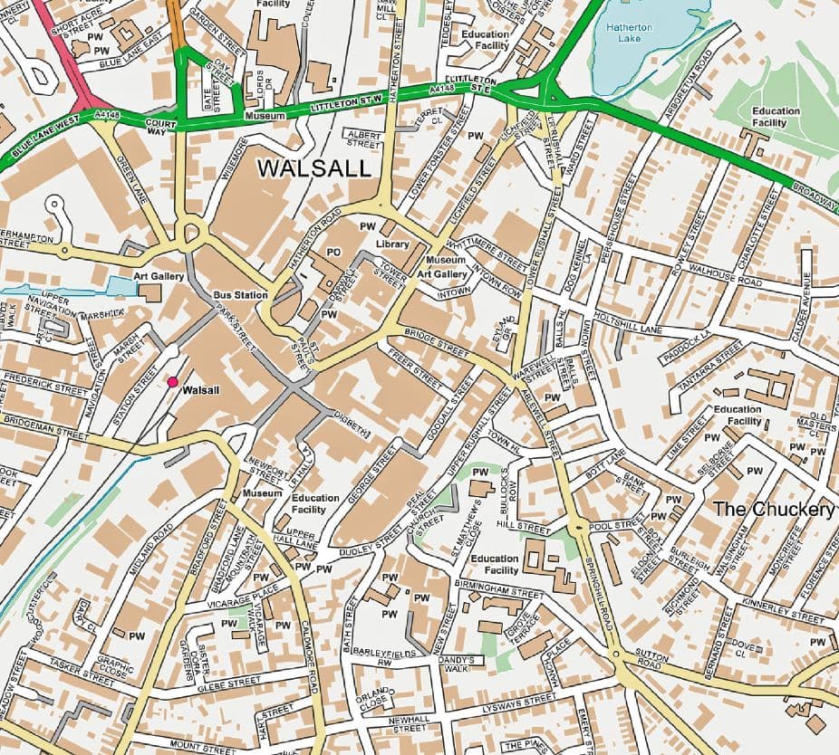 Walsall Street Map