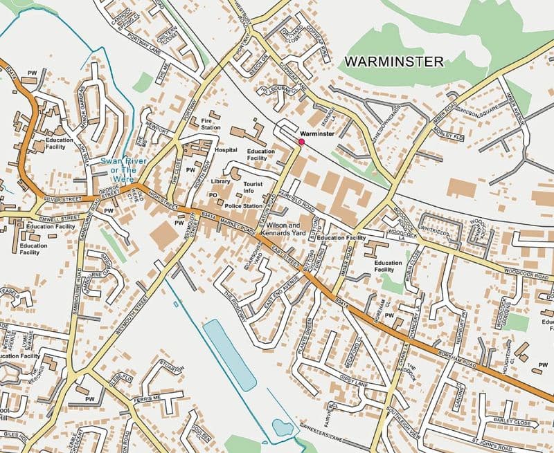 Warminster Street Map