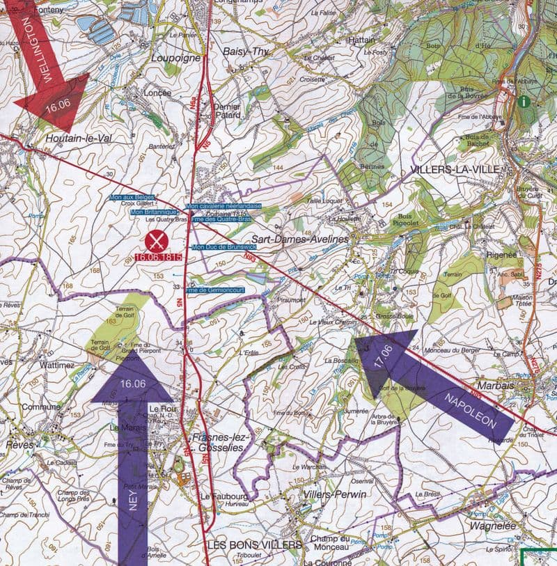 Waterloo 1815 Historical Battle Map - NGI