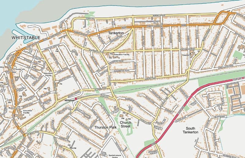Whitstable Street Map