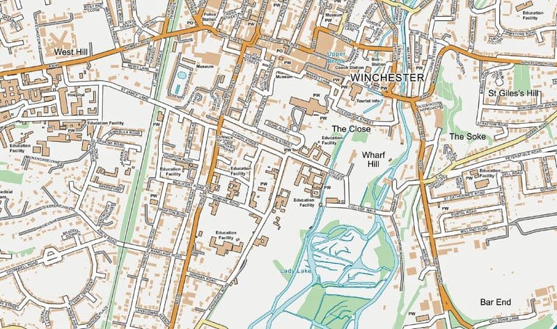 Winchester Street Map