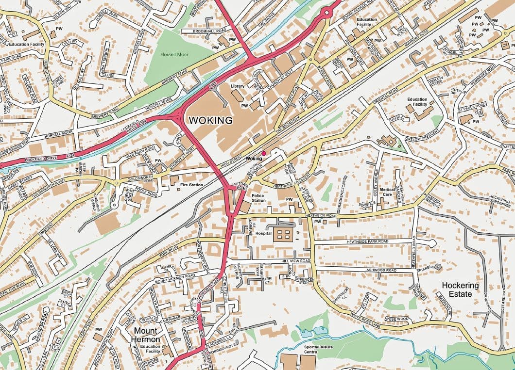 Woking Street Map