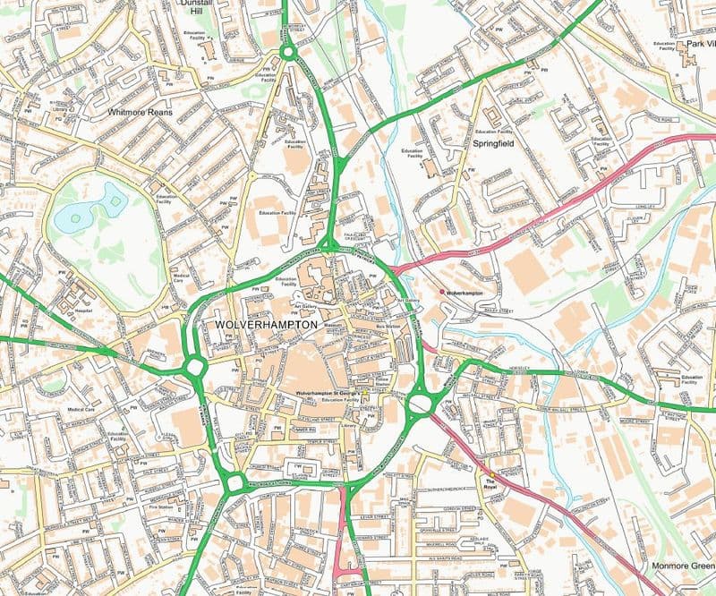 Wolverhampton Street Map
