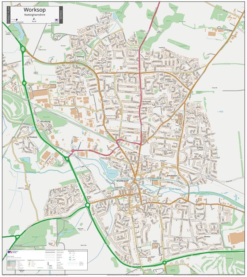 Worksop Street Map