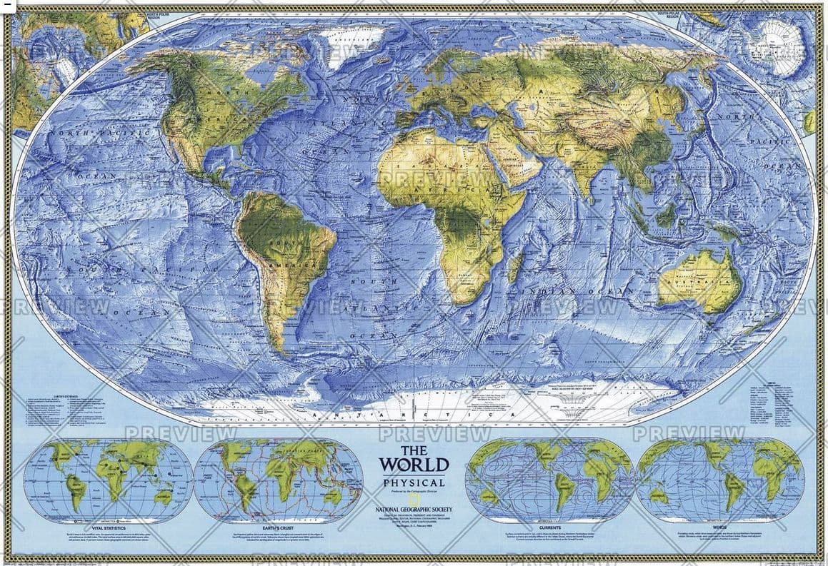Detailed Physical Map Of The World Detailed Physical World Map