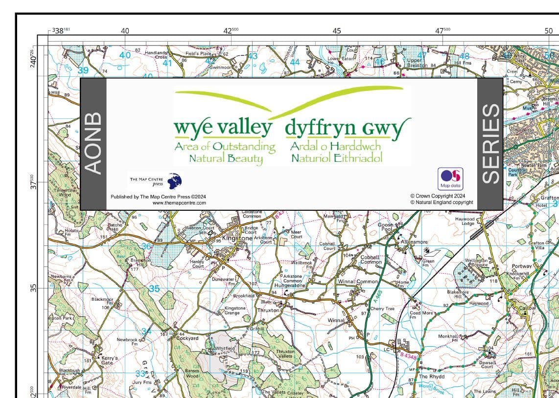Wye Valley - AONB Wall Map - 2024