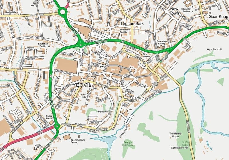 Yeovil Street Map