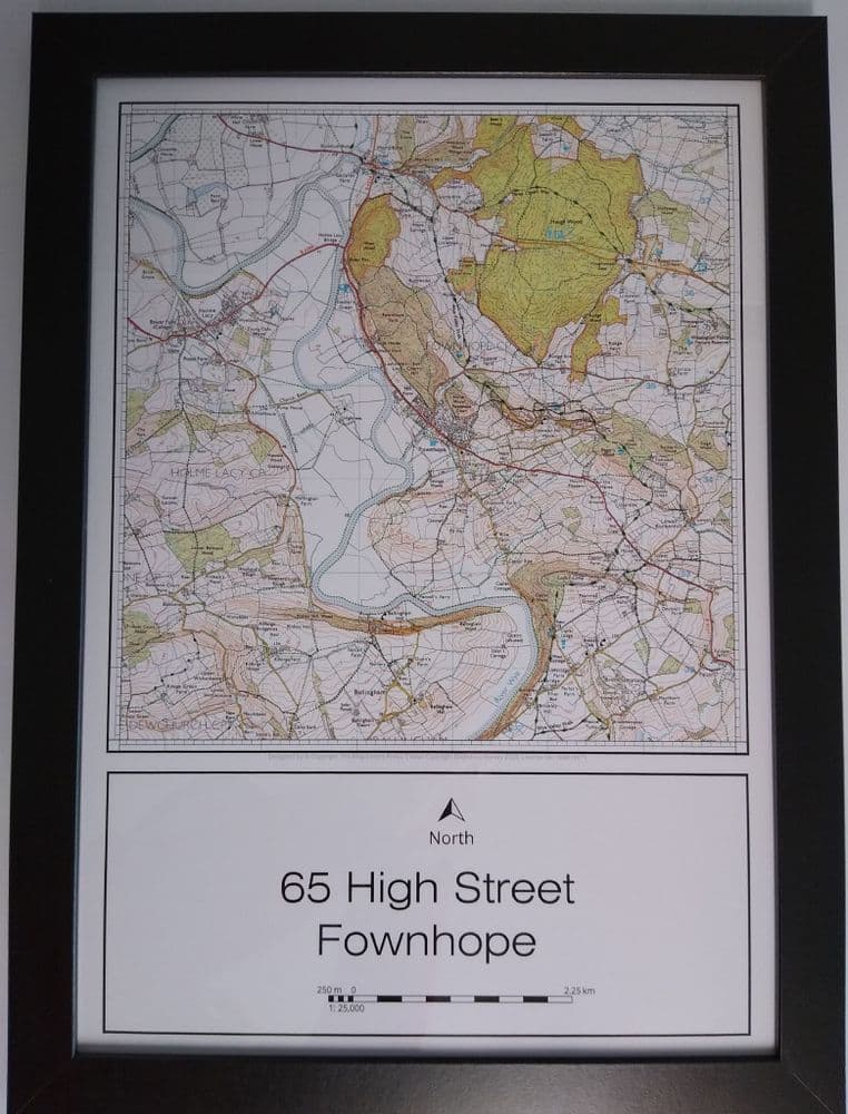 Your Home in the Centre - Personalised Framed Ordnance Survey Explorer Map