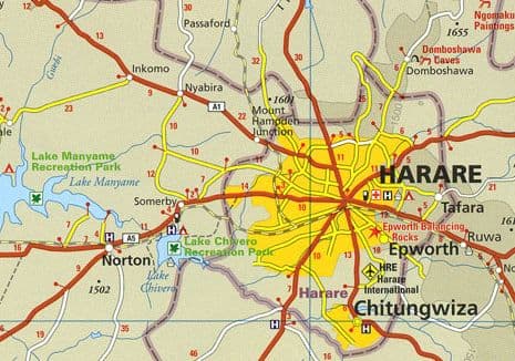 Zimbabwe Road Map - Reise