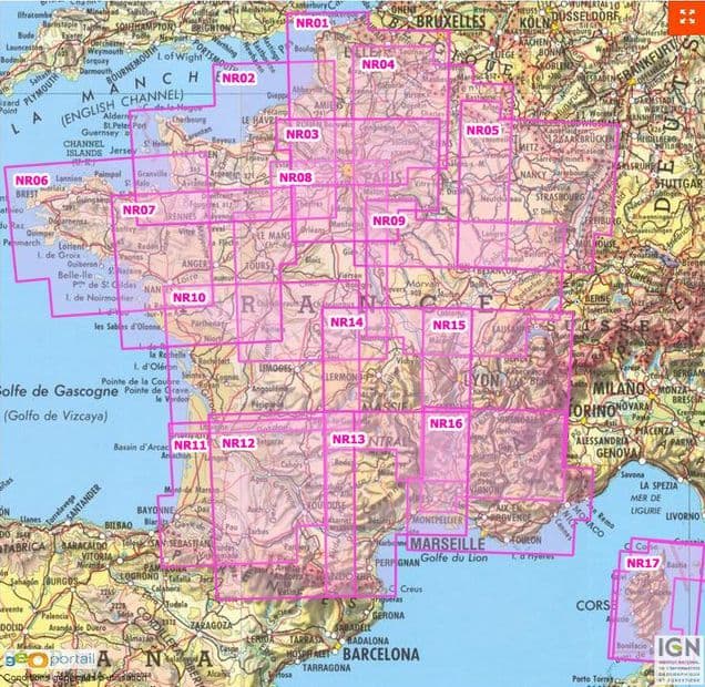 IGN Regional Road Maps - 1:250,000 - Latest Editions
