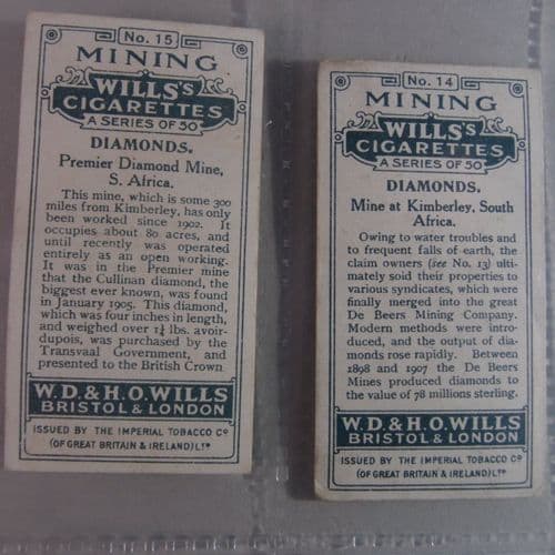 ANTIQUE SET OF MINING CIGARETTE CARDS FULL SET OF 50