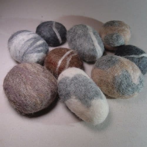 BAG OF FELT PEBBLES