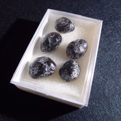 COLLECTION OF FIVE APACHE TEARS IN DISPLAY BOX - Arizona USA