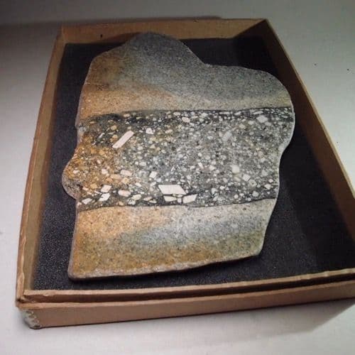 PORPHYRY DYKE IN GRANITE CUT AND POLISHED - Cornwall