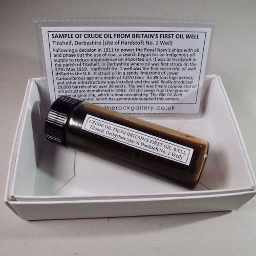 SAMPLE OF OIL FROM BRITAIN S FIRST OIL WELL - Derbyshire