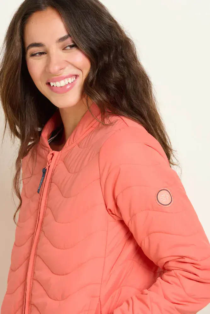 Coral Wave Quilted Jacket