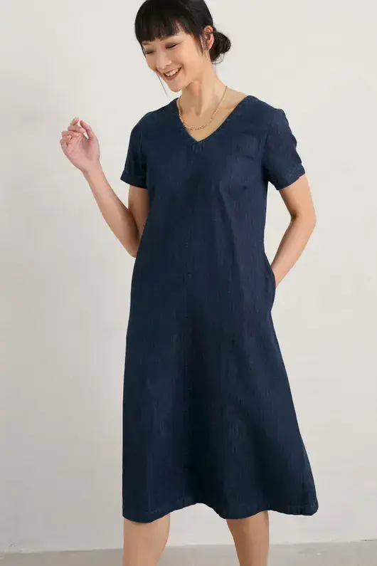 Graceful Dive Dress Dark Indigo