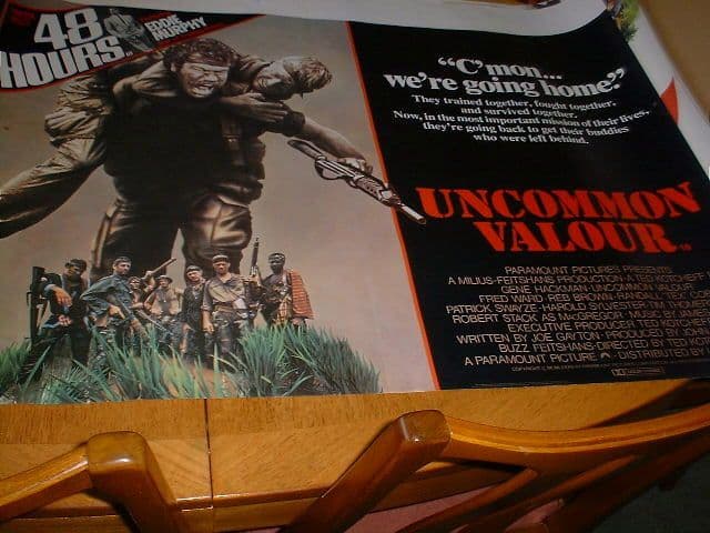 UNCOMMON VALOUR / 48 HRS DOUBLE BILL Original British Quad Ref 154