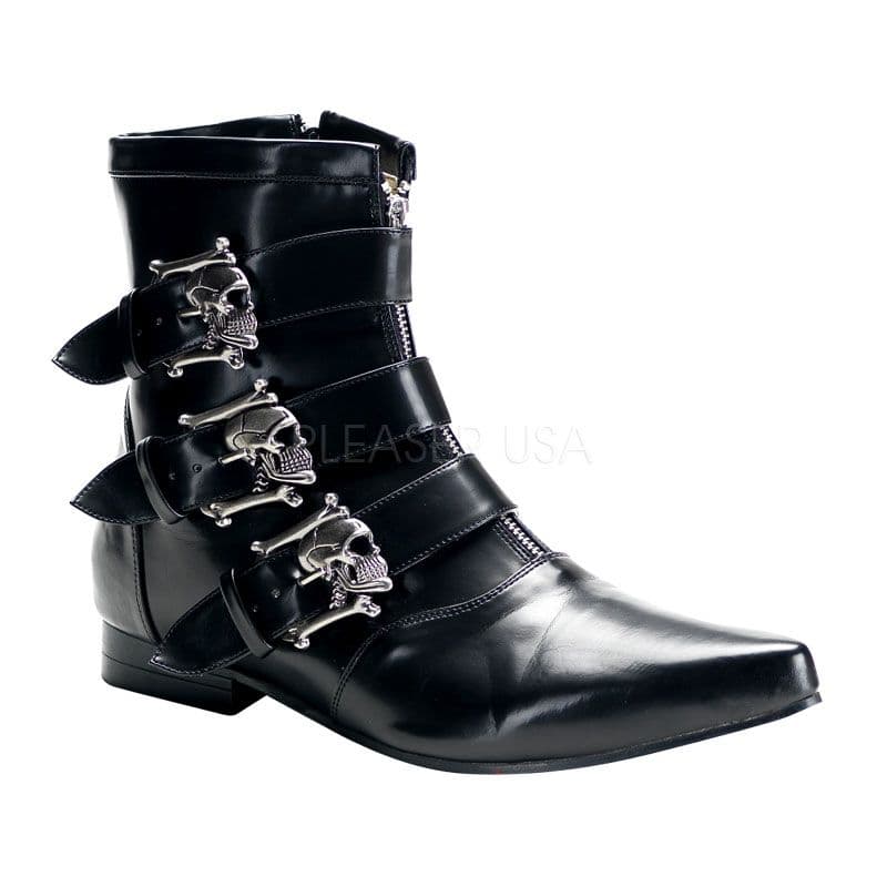 Costume-Mens Skull Ankle Boots