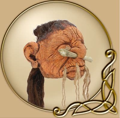 Human shrunken head trophy