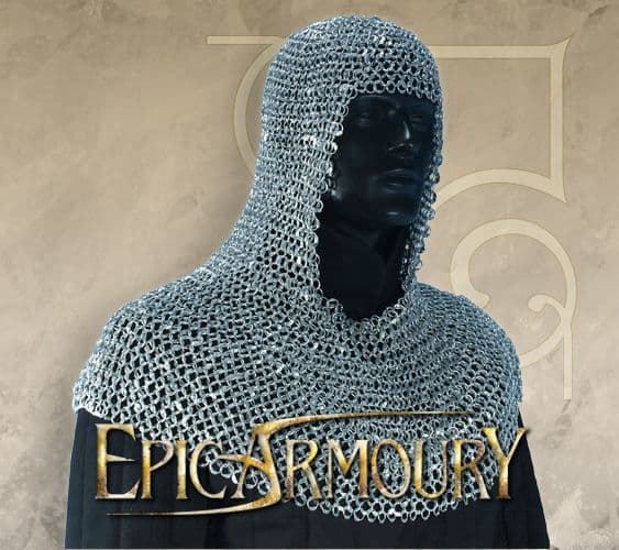 LARP Aluminium Chainmail Hood - Riveted