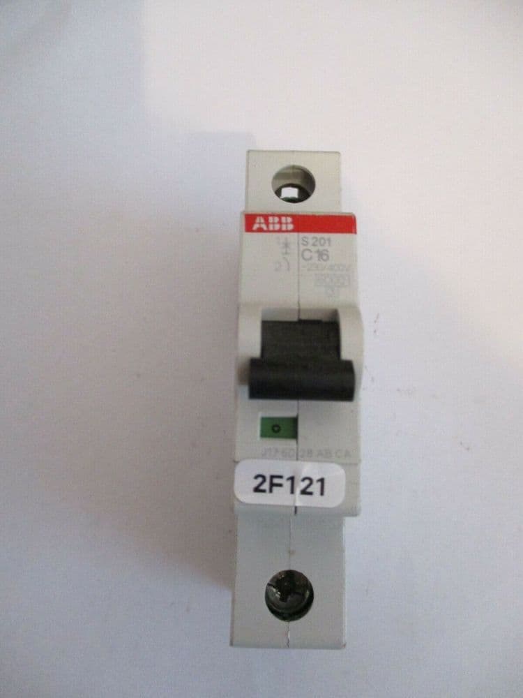 ABB S201 C16 16 AMP 6KA SINGLE POLE MCB CIRCUIT BREAKER
