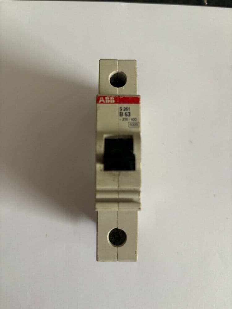ABB S261 B63 63 AMP 6KA SINGLE POLE MCB CIRCUIT BREAKER