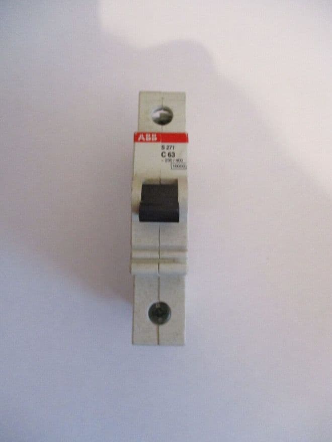 ABB S271 C63 63 AMP 10KA SINGLE POLE MCB CIRCUIT BREAKER