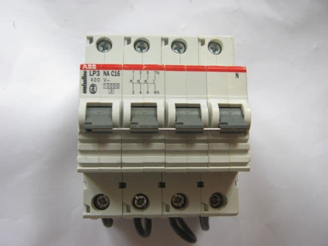 ABB SMISSLINE LP3 NA C16 16 AMP 10KA TRIPLE POLE/NEUTRAL MCB CIRCUIT BREAKER