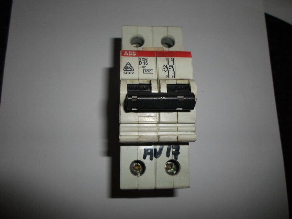 ABB STOTZ S262 D16 16 AMP 6KA DOUBLE POLE MCB CIRCUIT BREAKER