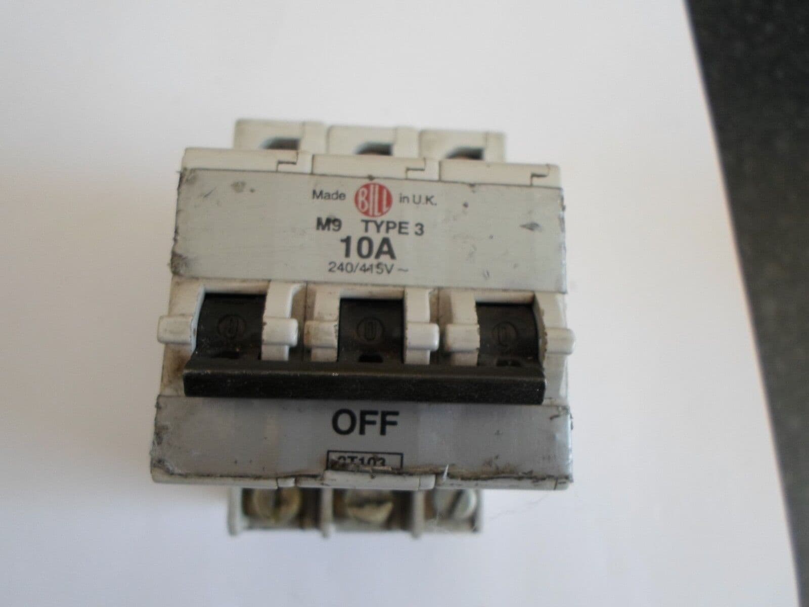BILL MEM EATON 10 AMP TYPE 3 3T103 / 103MB3 TRIPLE POLE MCB CIRCUIT BREAKER