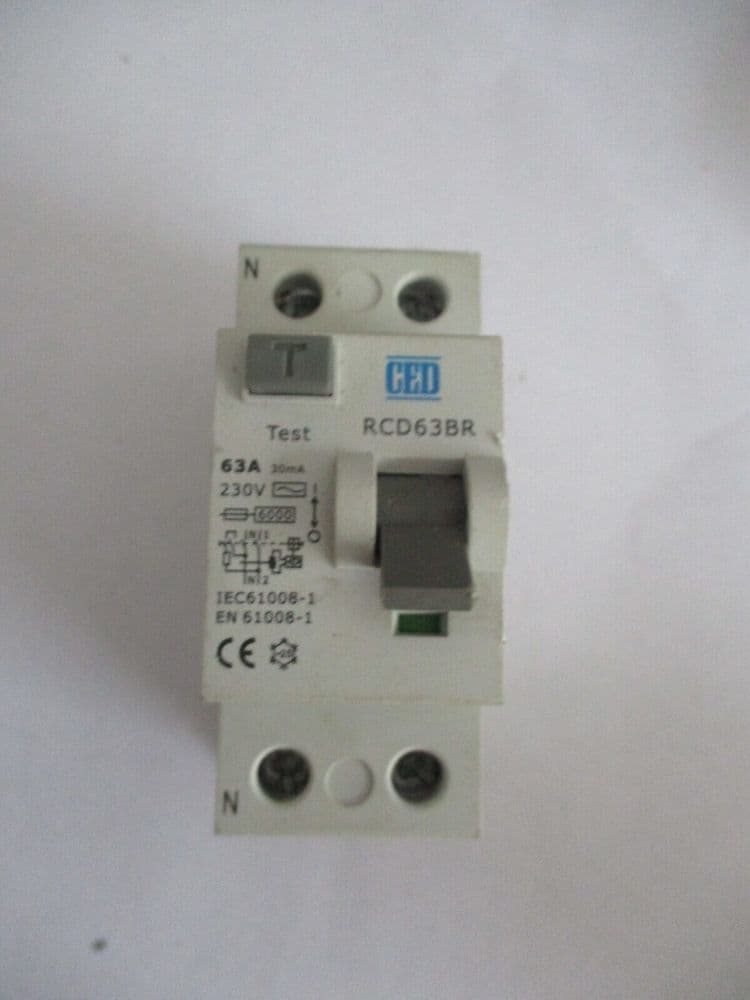 CED 63 AMP 30mA RCD63BR DOUBLE POLE RCD CIRCUIT BREAKER