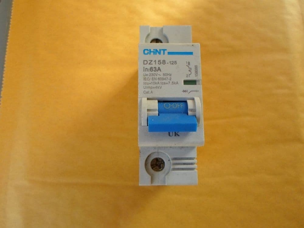 CHINT DZ158-125 63A 63 AMP SINGLE POLE MCB CIRCUIT BREAKER